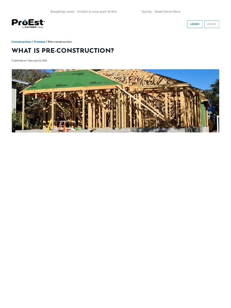 Pre-Construction - What Is It, Phases & Activities - ProEst | PDF