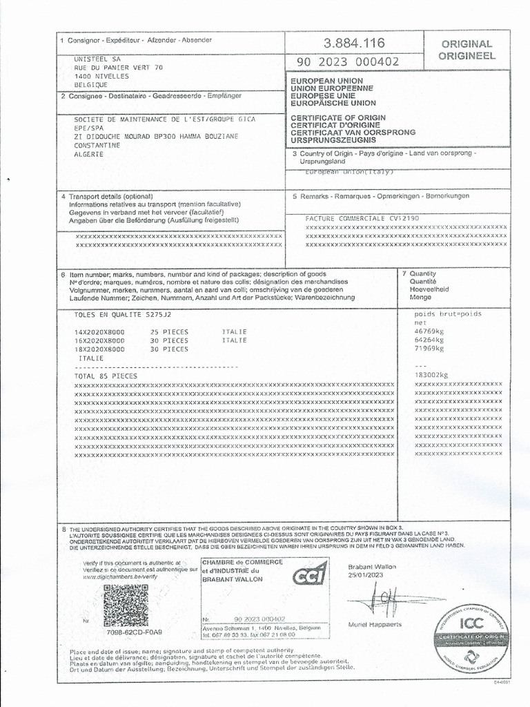 Certificat D'origine | PDF