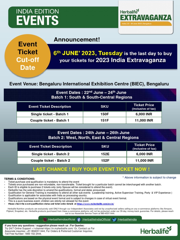 India Extravaganza 2023 - Event Ticket - Cut Off Date - Flyer | PDF ...