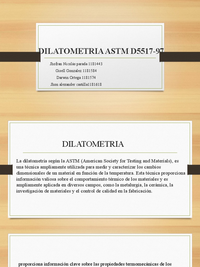 Dilatometria Astm d5517-97 | PDF | Expansión térmica | Temperatura