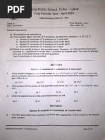 PM Shri KV Gachibowli Maths Class X Chapter Wise Practice Papers QPs | PDF | Quadratic Equation ...