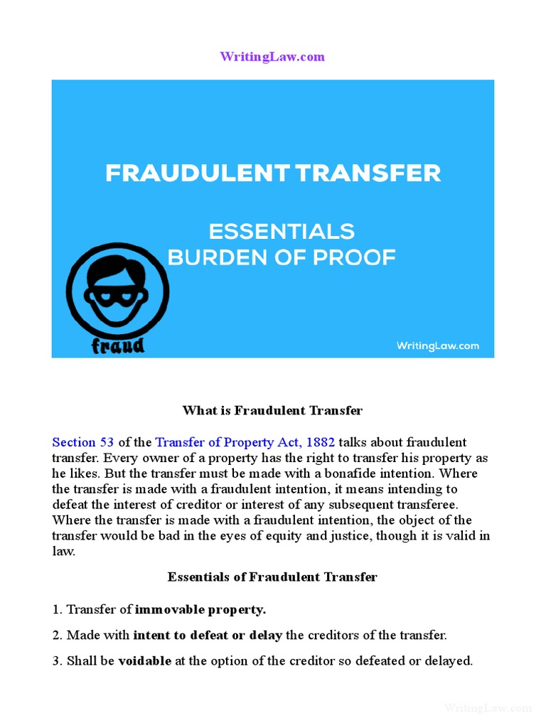 What Is Fraudulent Transfer | PDF | Property Law | Natural Resources Law