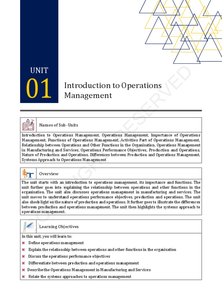 Operations Management 1 | PDF | Operations Management | Product (Business)