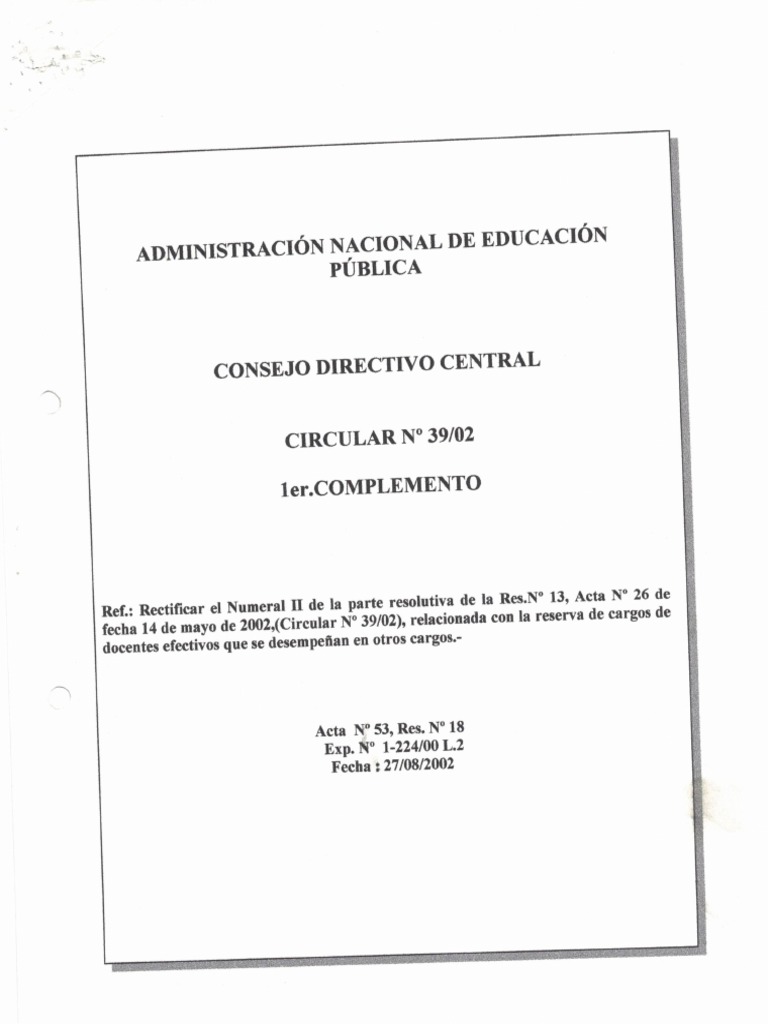 Circular 39-02 1er. Complemento | PDF