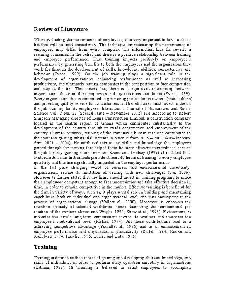 Literature Review Project Report | PDF | Employment | Human Resources