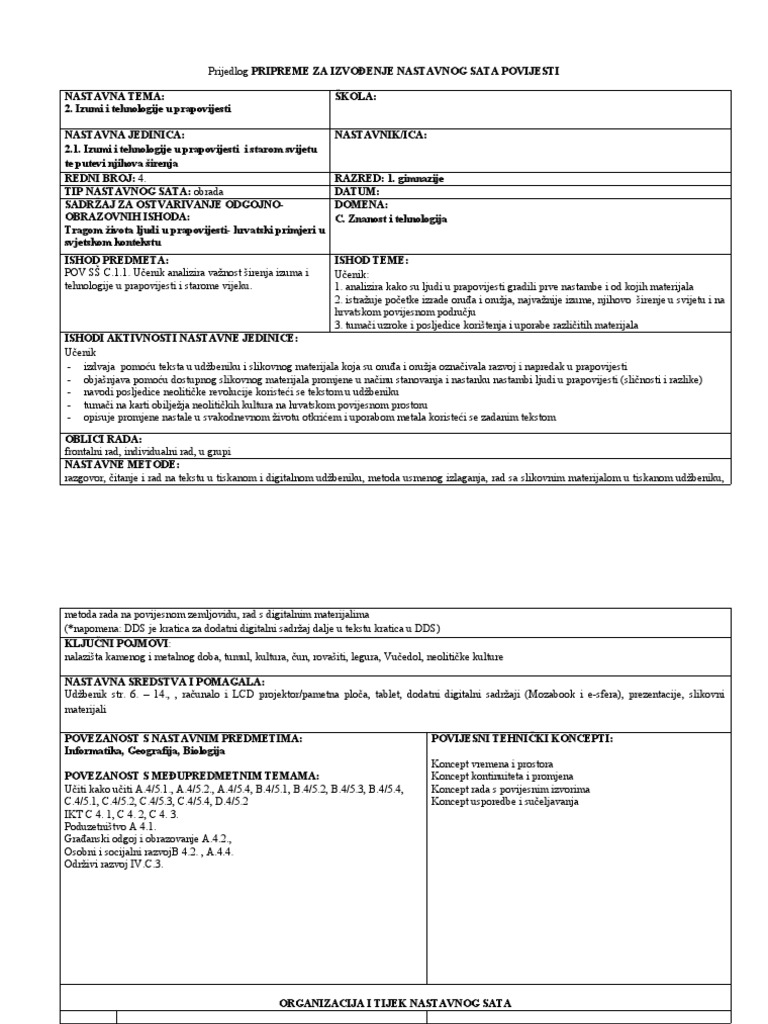 Tragovi 1 - Prijedlog Pripreme - 2.1. Izumi I Tehnologije U Prapovijesti I Starom Svijetu Te ...