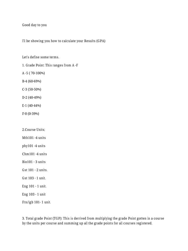 How To Calculate Your GPA (Result) | PDF