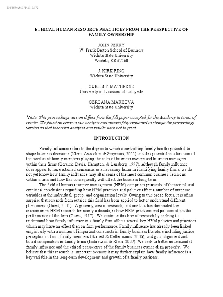 EF7 - Ethical HRM | PDF | Human Resource Management | Employment