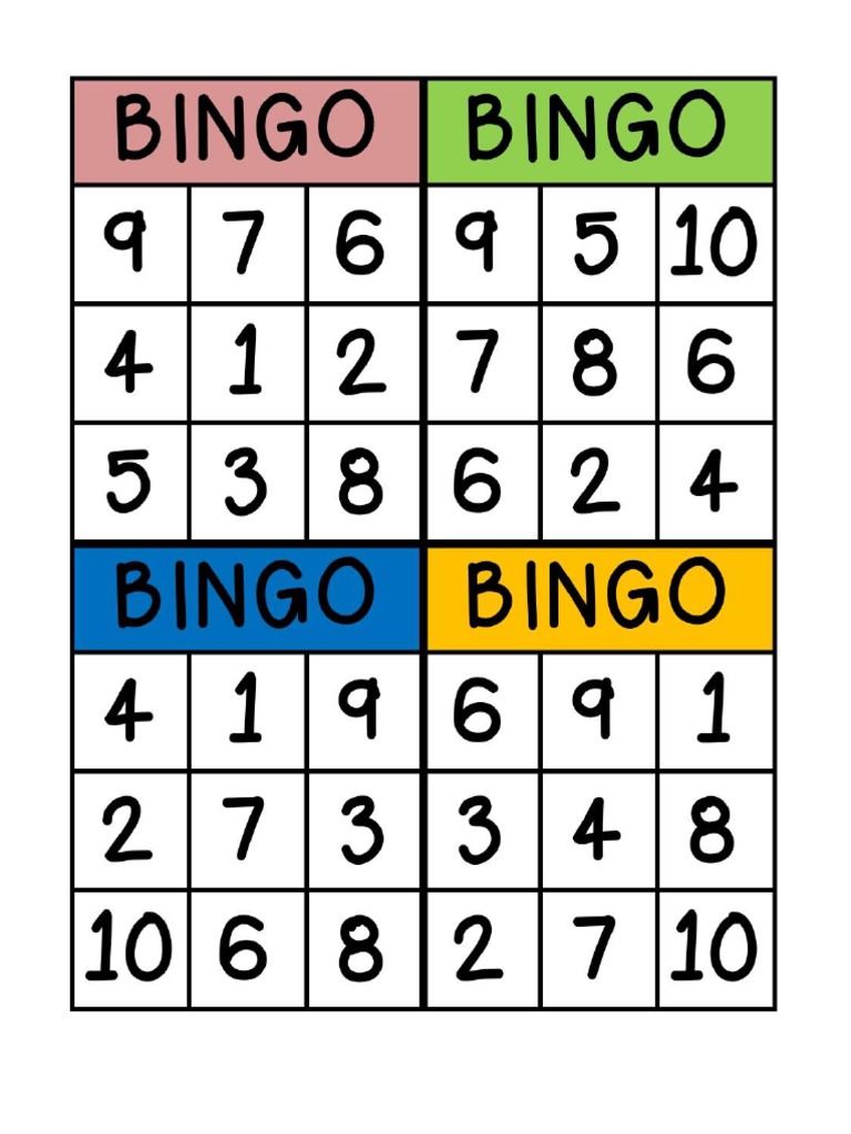 Bingos Del 1 Al 10 | PDF