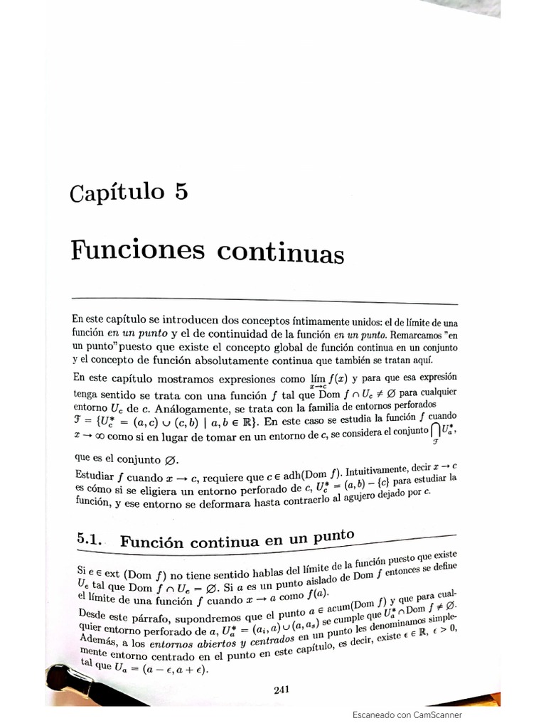 Capítulo 5 Funciones Continuas | PDF