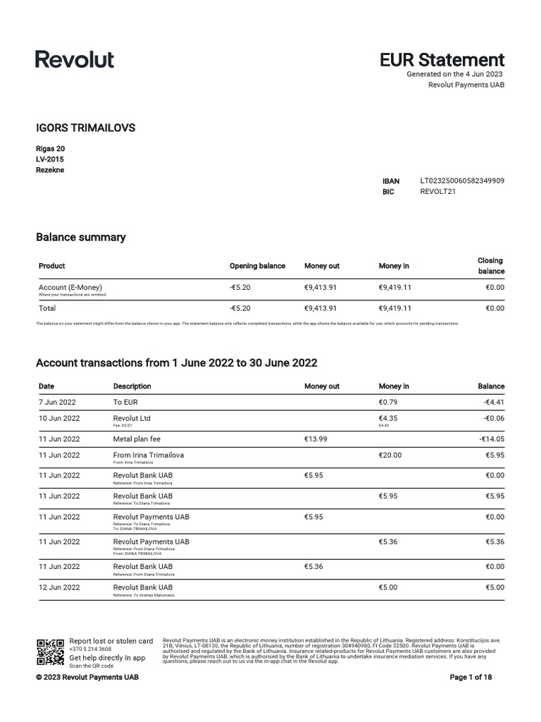 Account-Statement Revolut | PDF | Banks | Qr Code