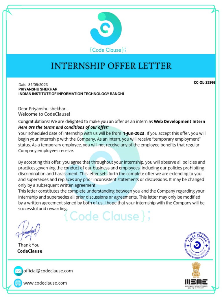 Offer Letter | PDF