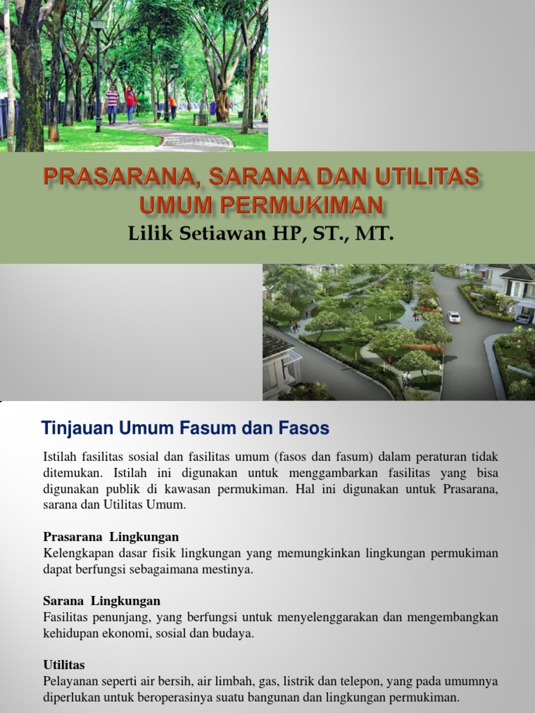 Prasarana, Sarana, Utilitas Umum | PDF
