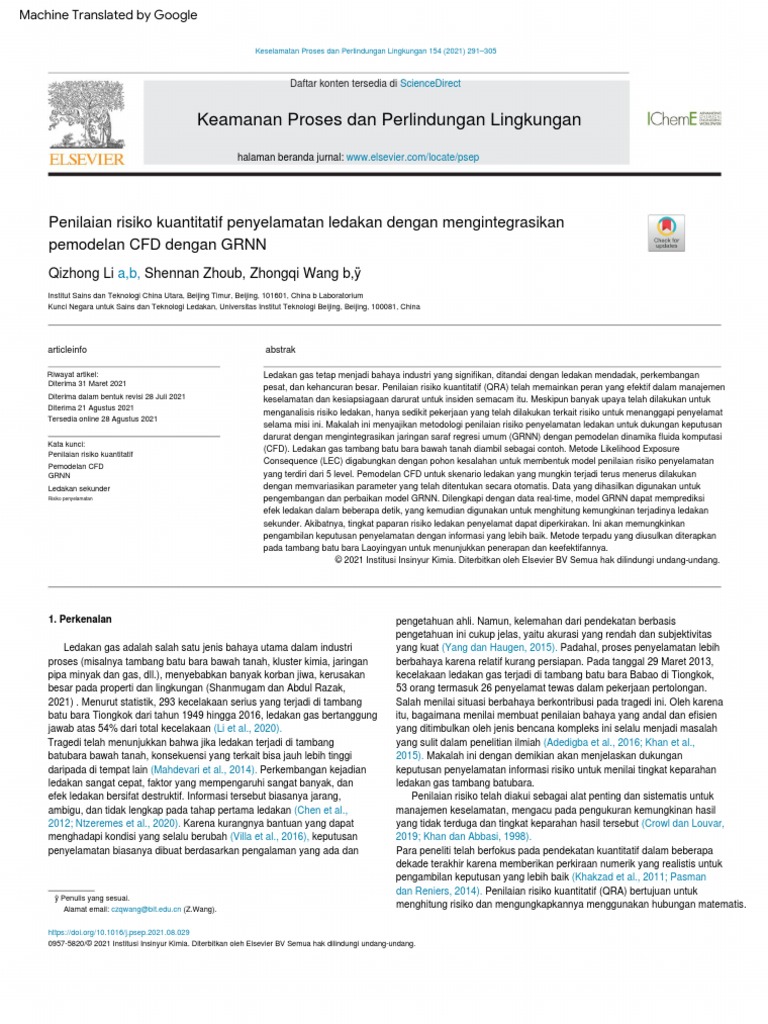 (2) Quantitative risk assessment of explosion rescue by integrating CFD (1) | PDF