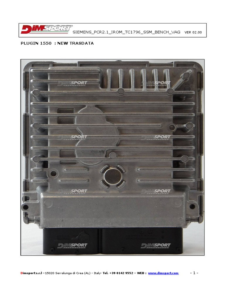 NT Siemens PCR2.1 Irom TC1796 SSM Bench Vag 2070 | PDF