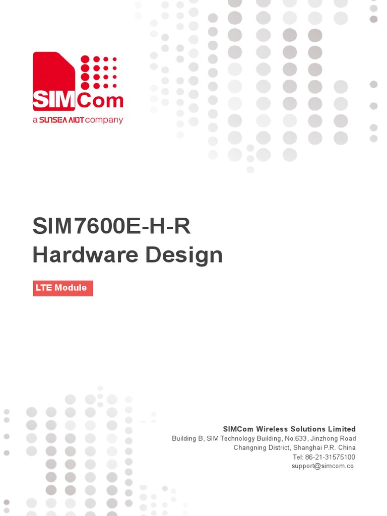 Sim7600e-H-r Hardware Design v1.01 | PDF | Lte (Telecommunication) | Gsm