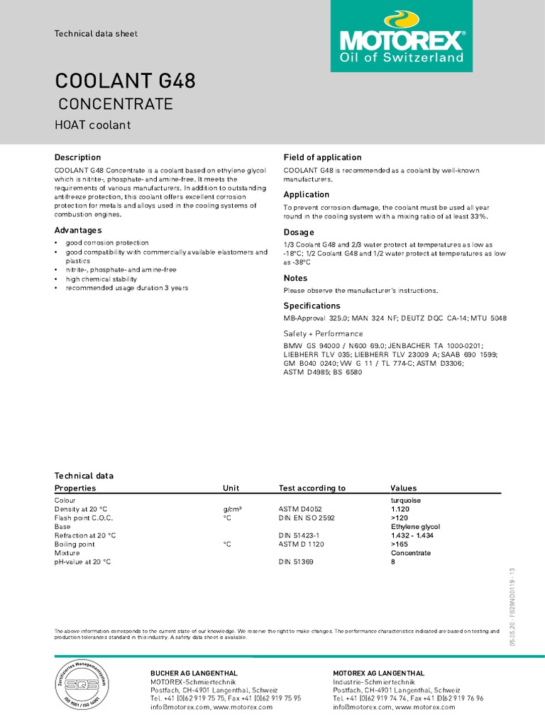 Coolant G48 | PDF