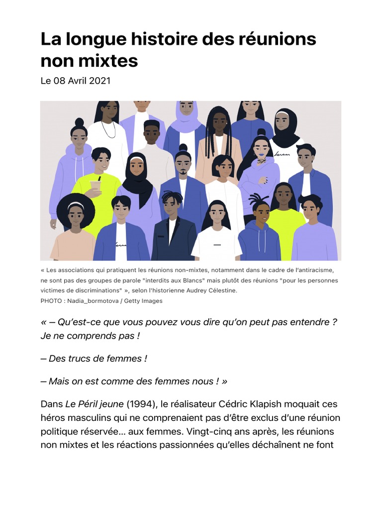 Histoire des réunions non mixtes en France | PDF | Histoire
