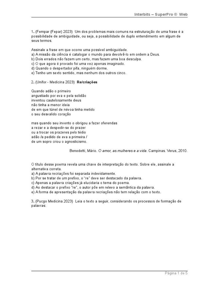 Prova Rec 3º Ano 2º Bim | Download grátis PDF | Adão e Eva