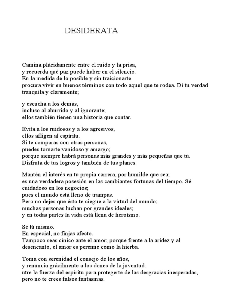 DESIDERATA | PDF