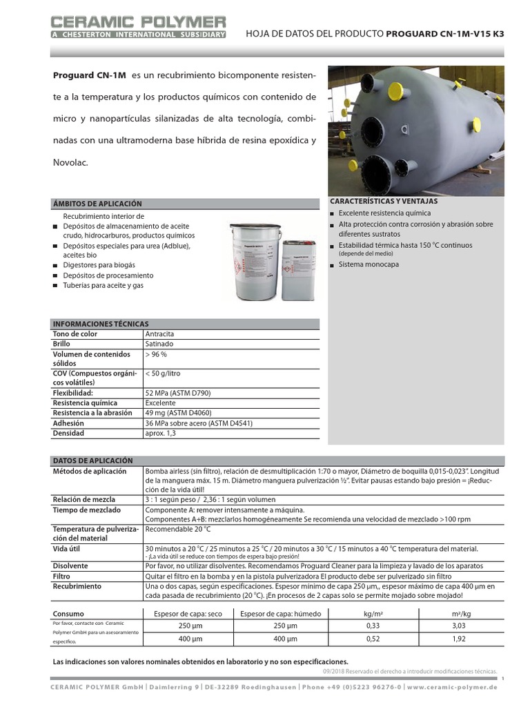 Data Sheet Proguard CN-1M-V15 K3 ES | PDF | Hormigón | Revestimiento