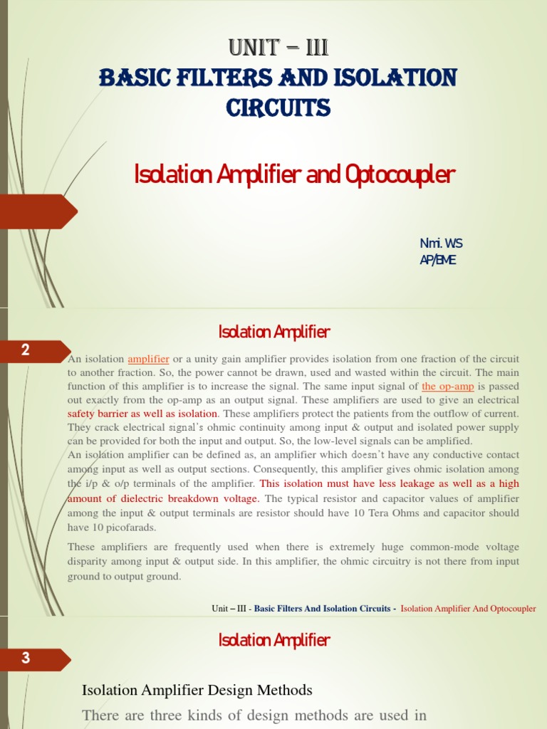 3.3 Isolation Amplifiers - Optocoupler | Download Free PDF | Amplifier | Operational Amplifier