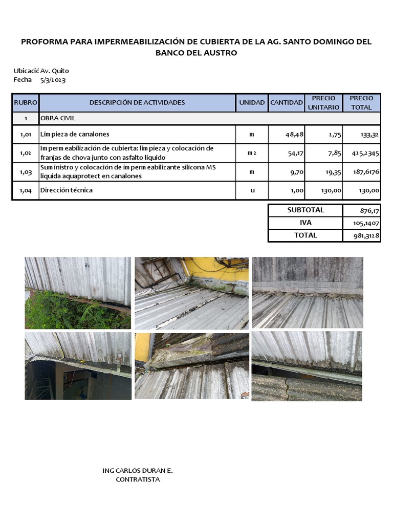 Impermeabilización de Cubierta | PDF