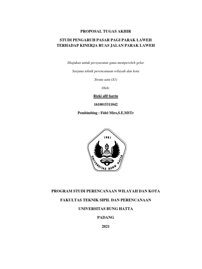 Proposal Tugas Akhir Rizki Afif Fazrin | PDF