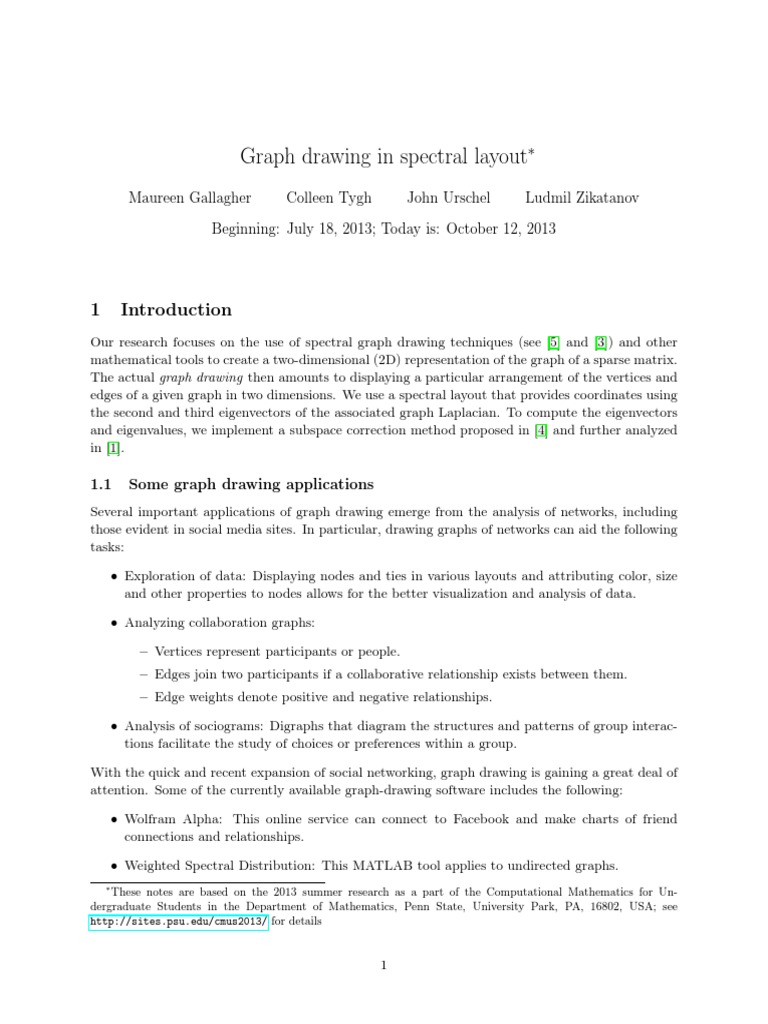 Graph Draw Notes Pdf Eigenvalues And Eigenvectors Vertex Graph Theory 6607