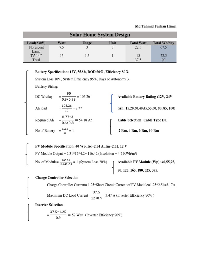 Solar Home System Design Guide | PDF