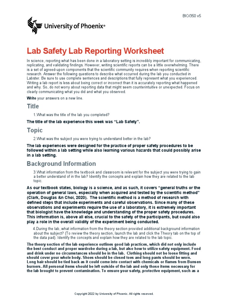 BIO I Lab 1 Safety | Download Free PDF | Laboratories | Personal Protective Equipment