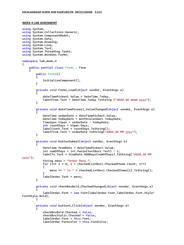 Week 4 Lab Assesment | PDF | Notation | Computer Science Week 4 Lab Assesment | PDF | Notation | Computer Science