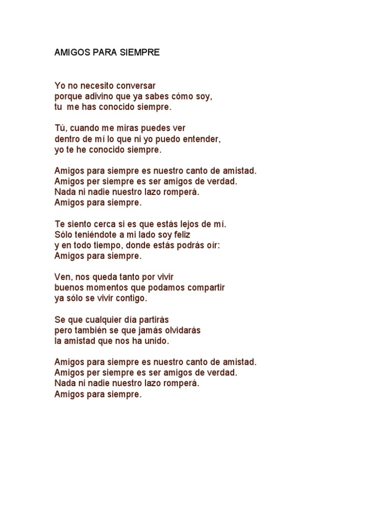 Amigos para Siempre | PDF