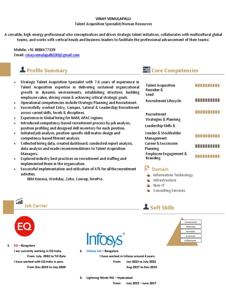 Vinay Vemulapalli Resume | PDF | Recruitment | Human Resources