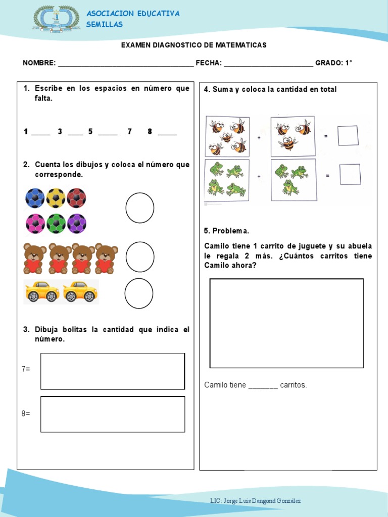 Hoja Modelo Semillas Pdf Matemáticas Aritmética