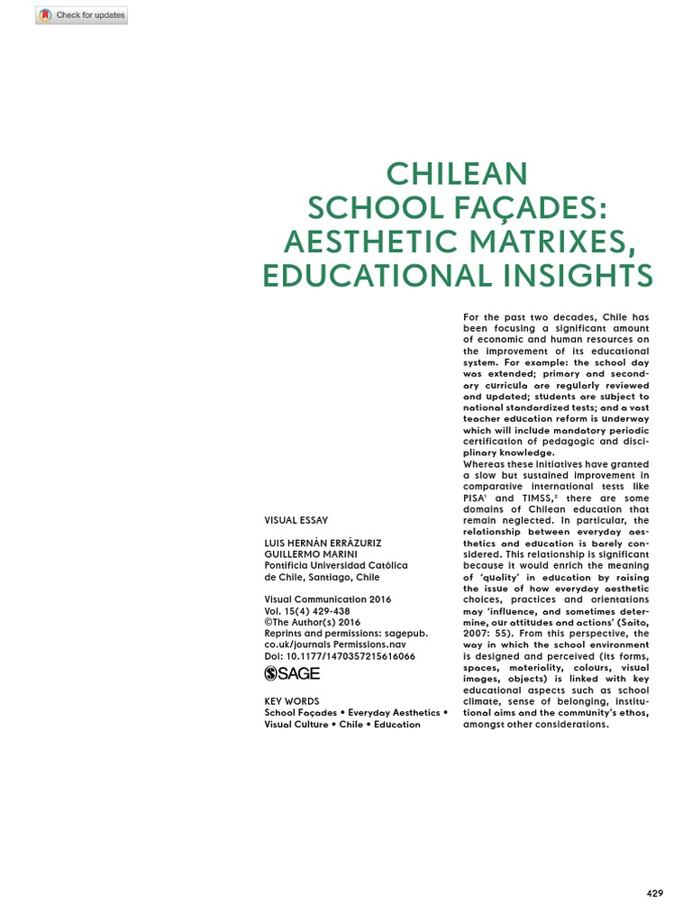 Aesthetic Insights of Chilean School Façades | PDF | Chile