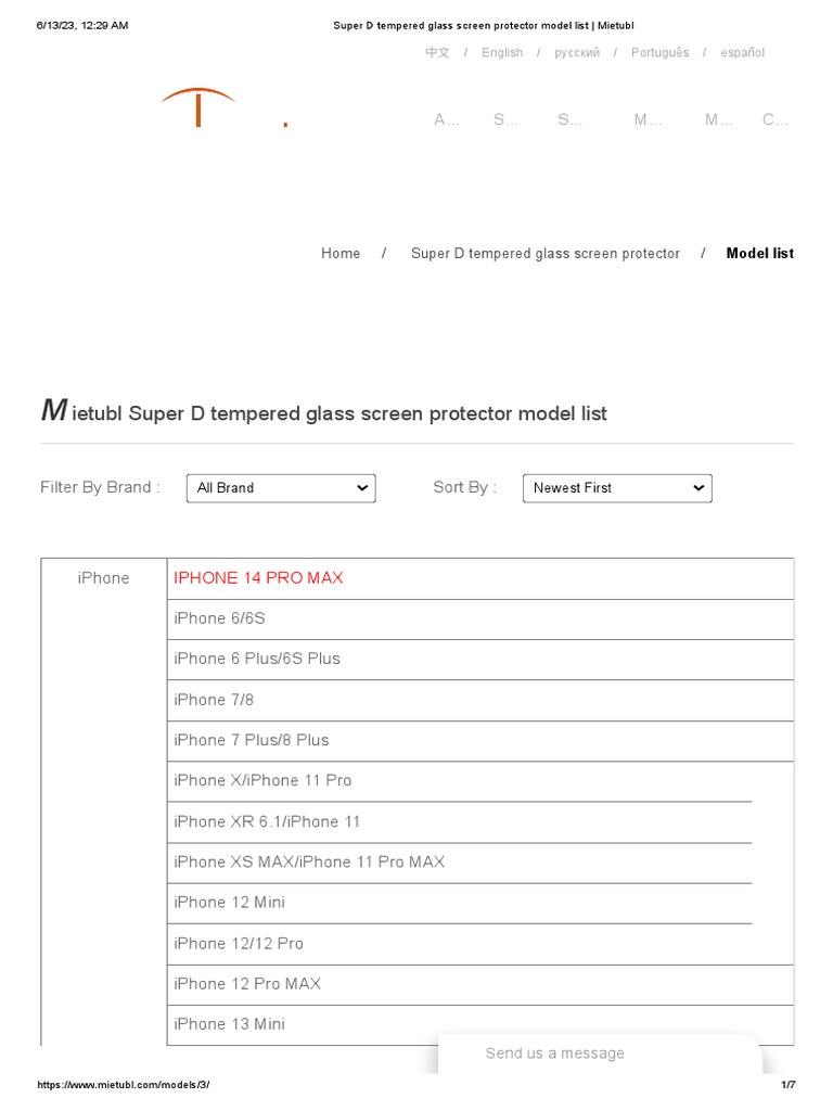 Super D Tempered Glass Model List | PDF | I Phone | Mobile ...