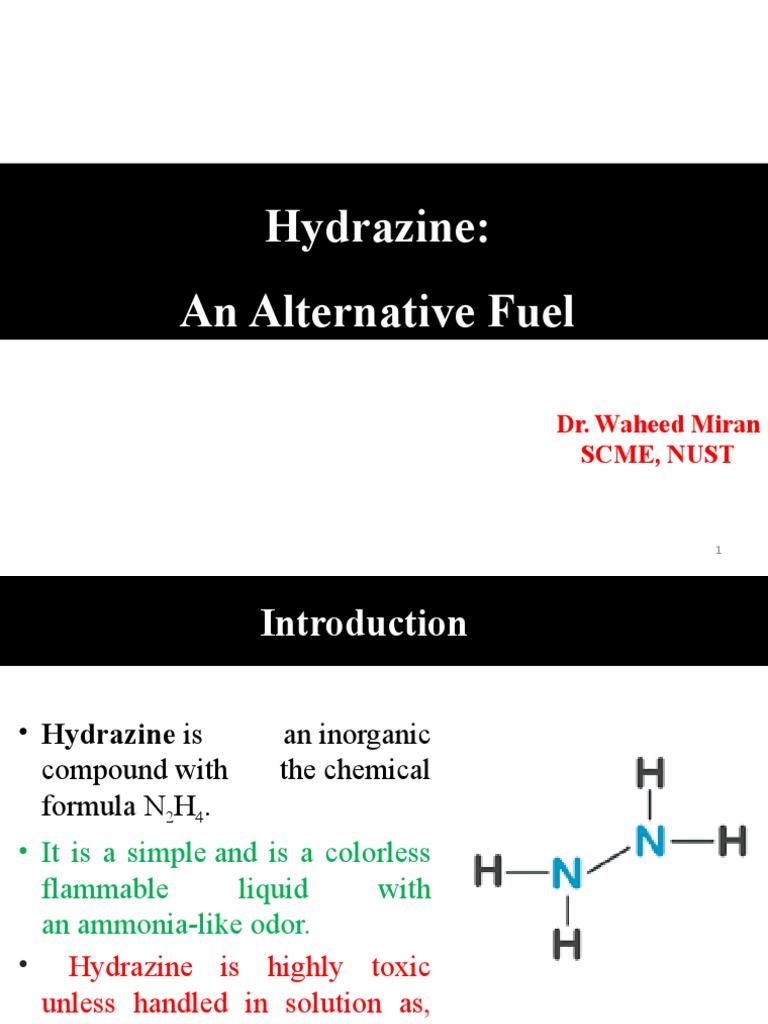 Hydrazine | PDF | Hydrogen Peroxide | Chemistry
