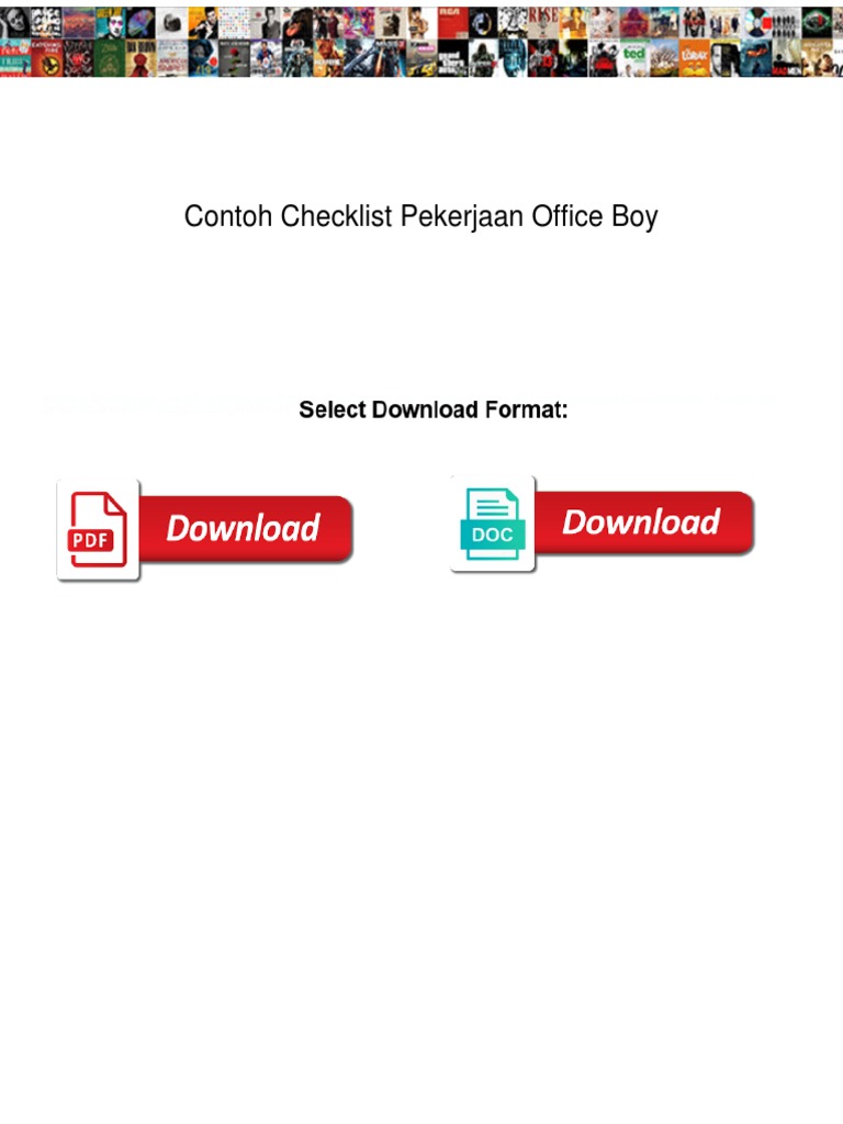 Contoh Checklist Pekerjaan Office Boy Pdf Employment
