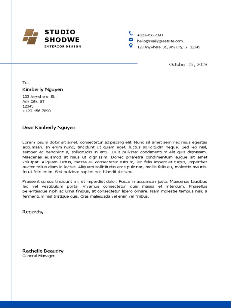 Brown Minimalist Business Formal Company Letterhead | PDF