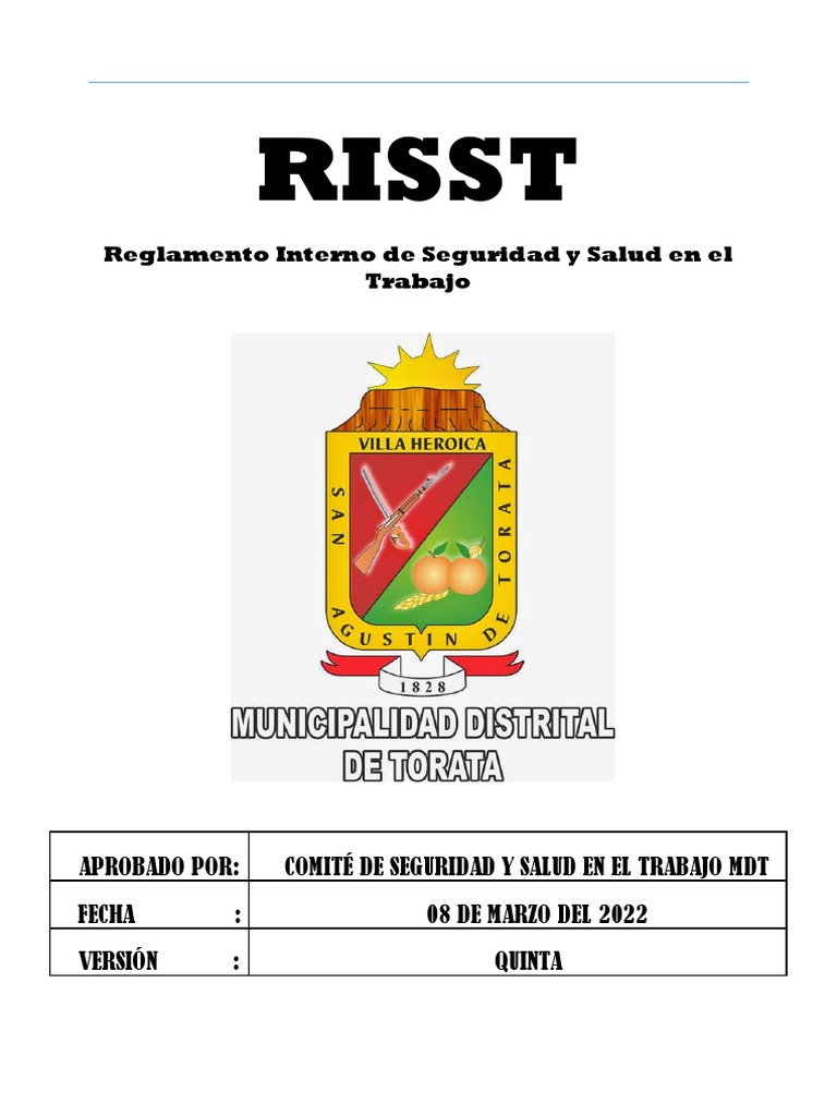 RISST ACTUALIZADO 2022 | PDF | Seguridad y salud ocupacional | Valores