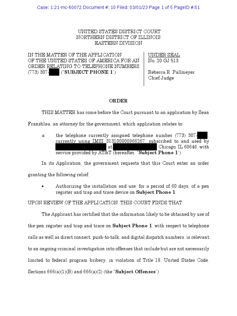 Wire Tap Order | PDF