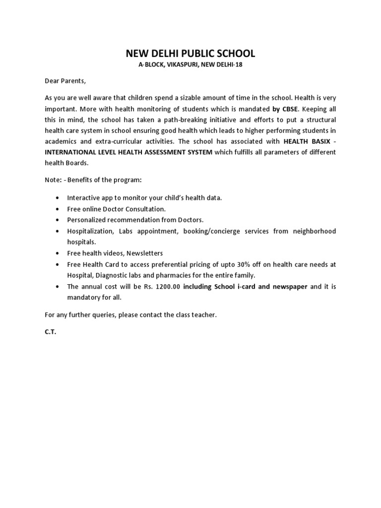 Health Basix Initiative for Students | PDF | Self-Improvement