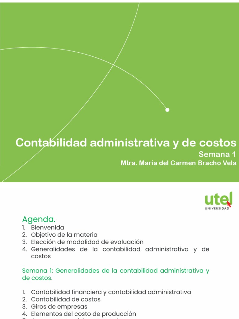 Contabilidad Administrativa y de Costos Semana 1 | PDF