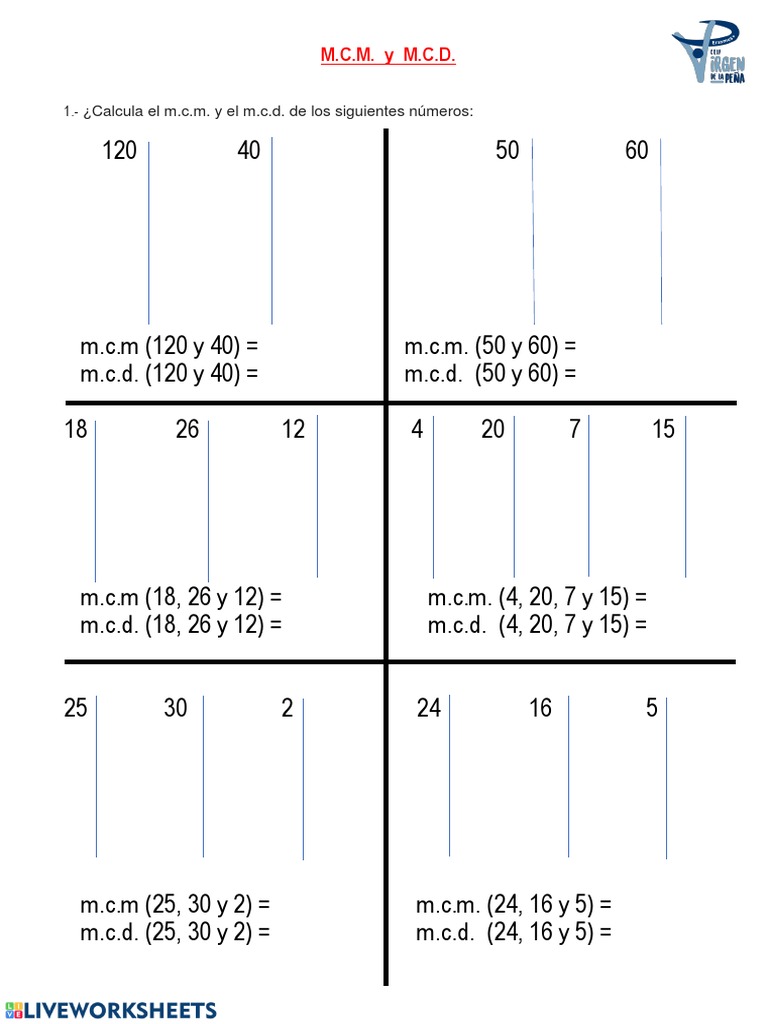 M.C.M. y M.C.D | PDF | Métodos y materiales de enseñanza