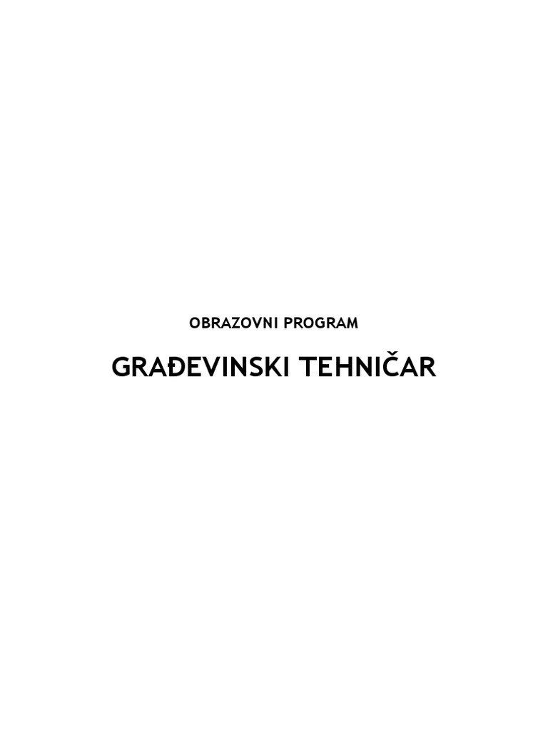 4-10 Gradjevinski Tehnicar | PDF