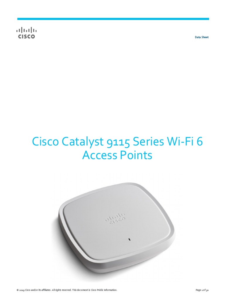 Cisco Catalyst 9115 Series Wi-Fi 6 Access Points: Data Sheet | PDF ...