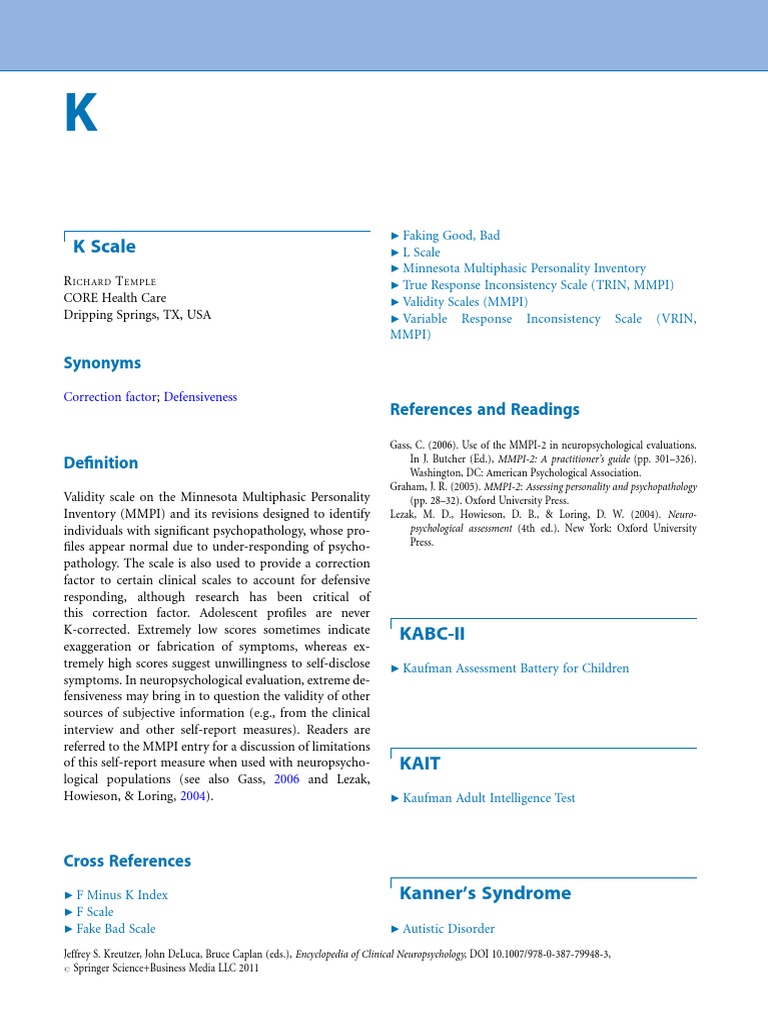 Carlozzi Kaufman Brief Intelligence Test 2011 | PDF