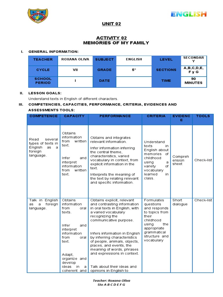 Unit 02 - Act03 | PDF | Information | English Language