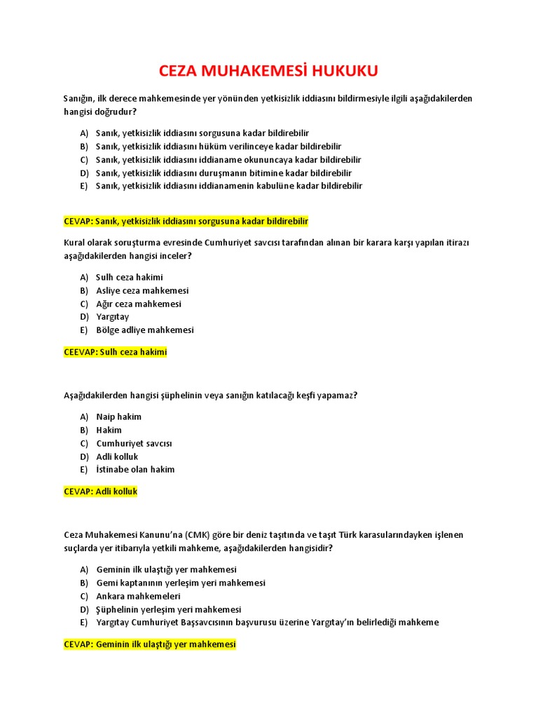CEZA MUHAKEMESİ HUKUKU - Unlocked | PDF